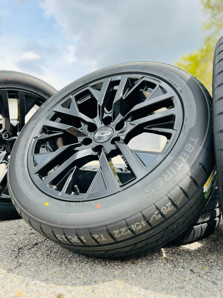Black Chevy Silverado Wheels 22" GMC Sierra Rims 2024 Escalade Tires ...