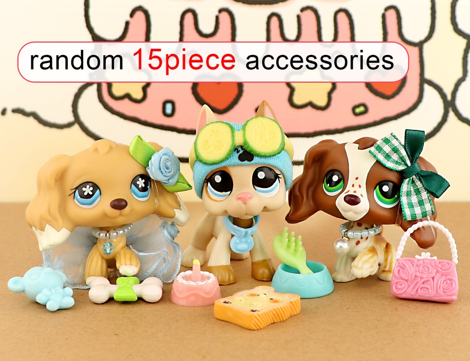 LPS Accessories Random 15pcs for lps Pets Toy Collar Clothes Bow Food ...