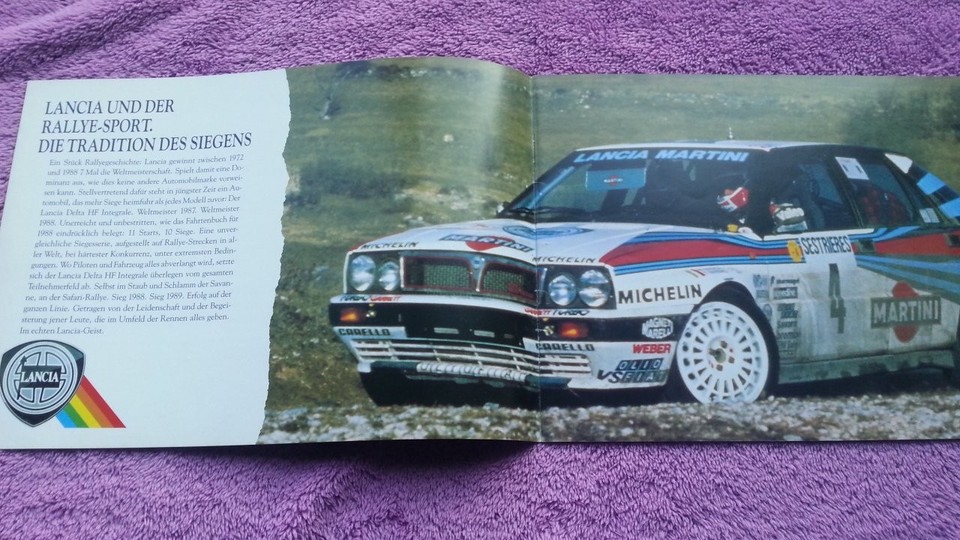 LANCIA Delta HF Integrale Rallye deutsch Broschüre Prospekt Heft ...