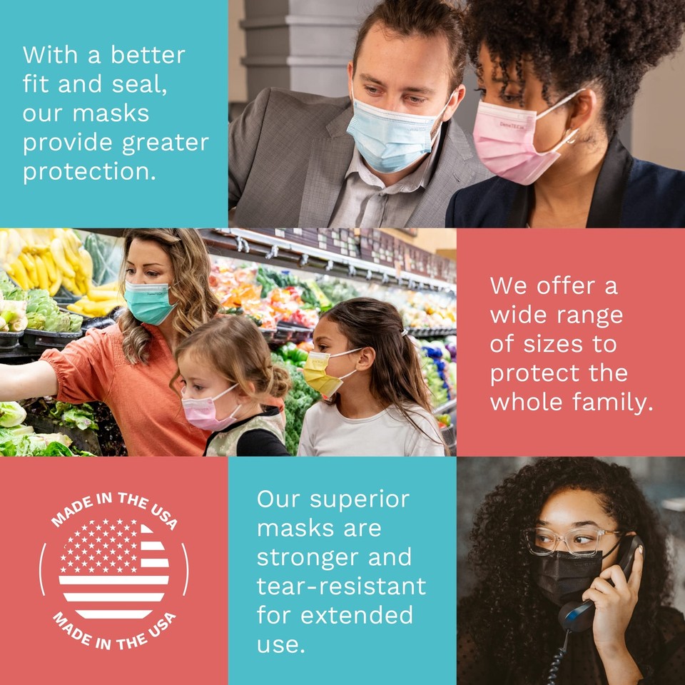 ASTM Level 3 Disposable Face Masks, Protective Face Mask Pack with 3 ...