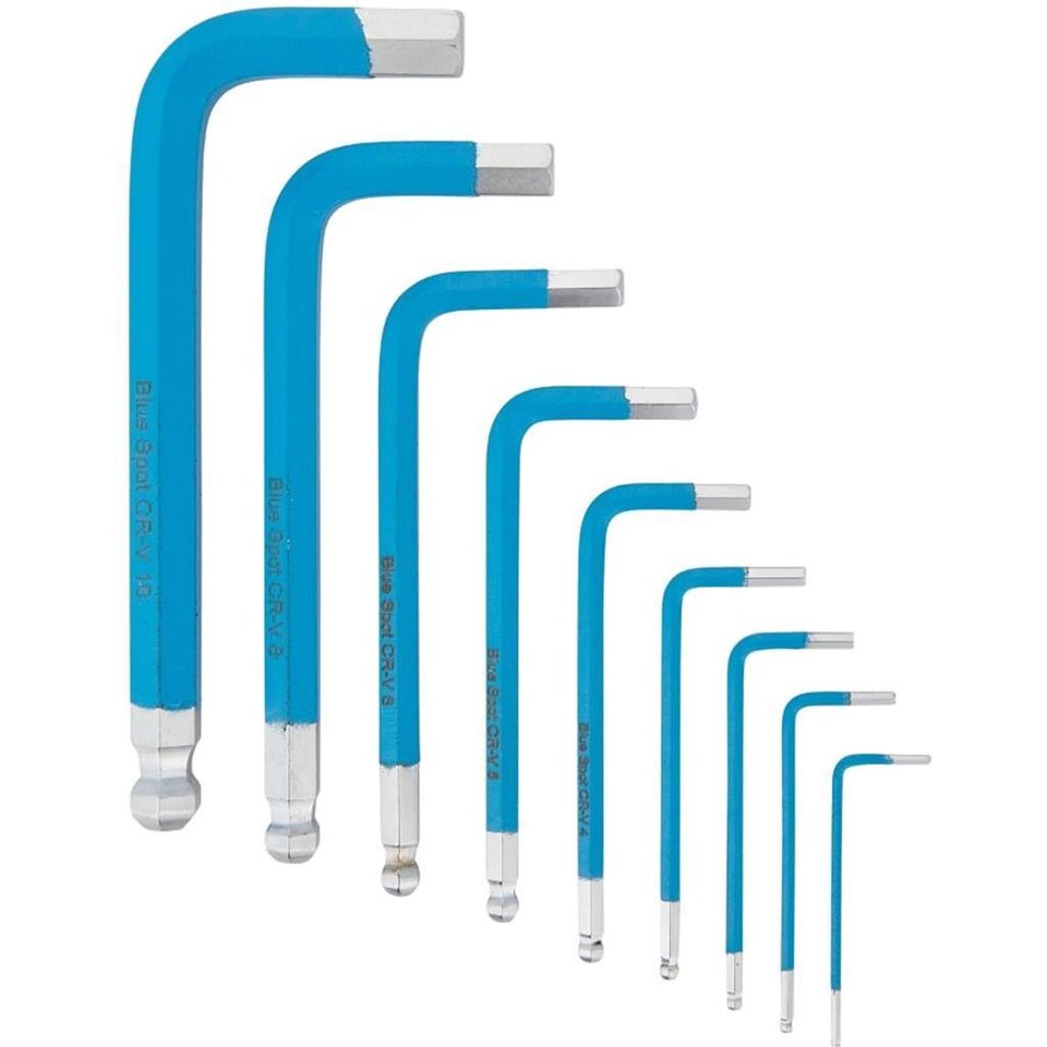 Bluespot 9pc Short Arm Metric Ball Point Hex Allen Key Set Alan 1.5 ...