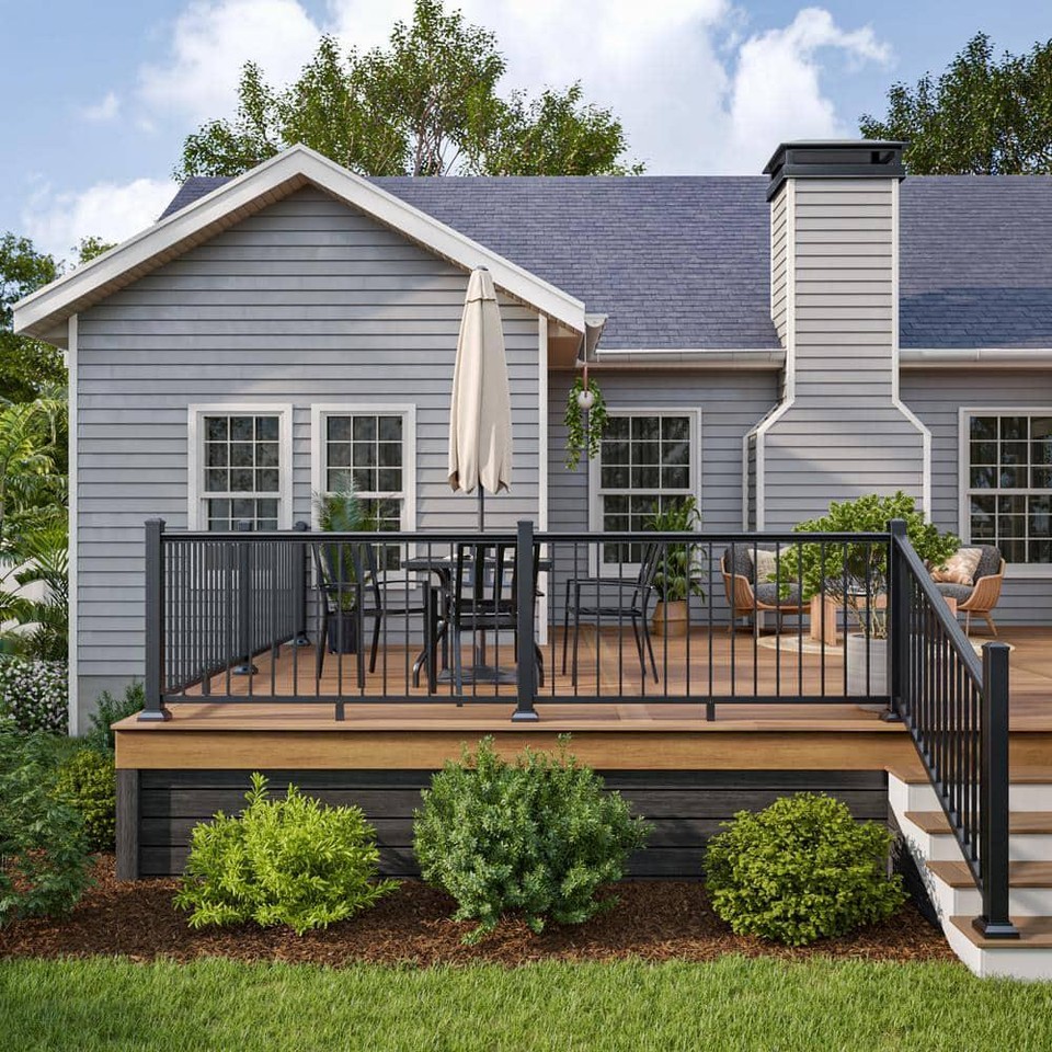 Aria Railing Preassembled Deck Railing 42" x 69.43" Aluminum Black ...