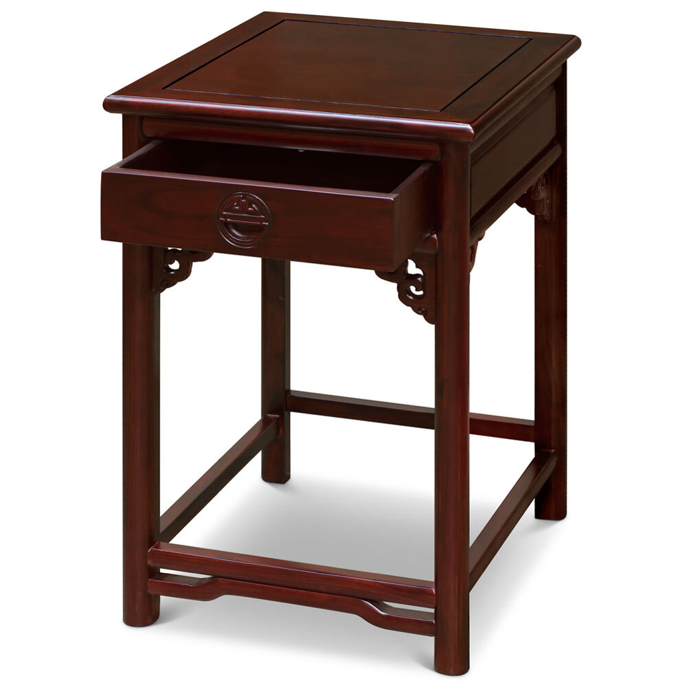 US Seller - Dark Cherry Longevity Elmwood Chinese Ming End Table | eBay