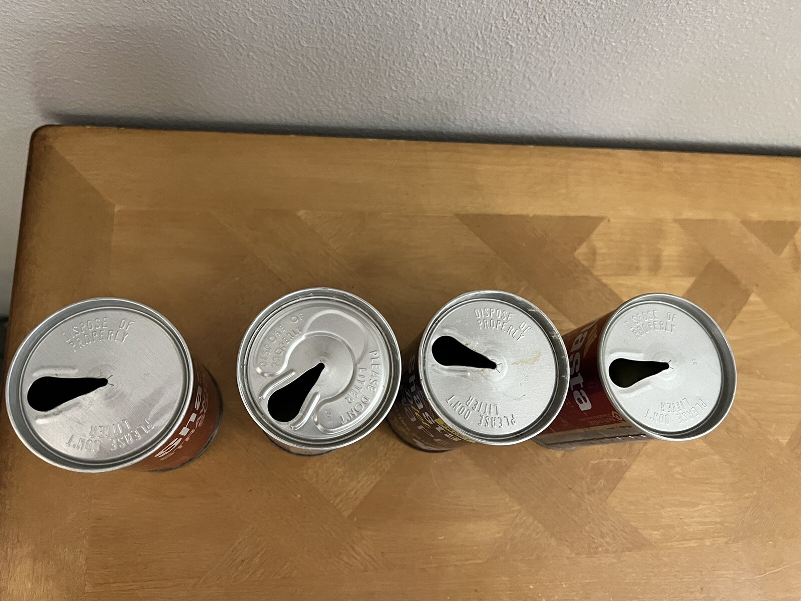 4-Vintage Shasta Cherry Cola Soda Pop Cans, Straight Steel Hayward CA ...