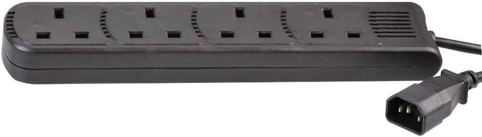 PRO ELEC PEL01206 IEC C14 Plug to 4-Gang Mains Extension Lead 2M, Black ...