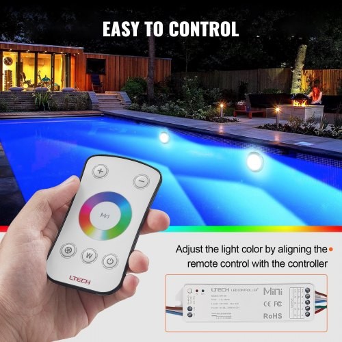 12V LED Pool Illumination, 10 Inch 40W, RGBW Hue Shift for Inground ...