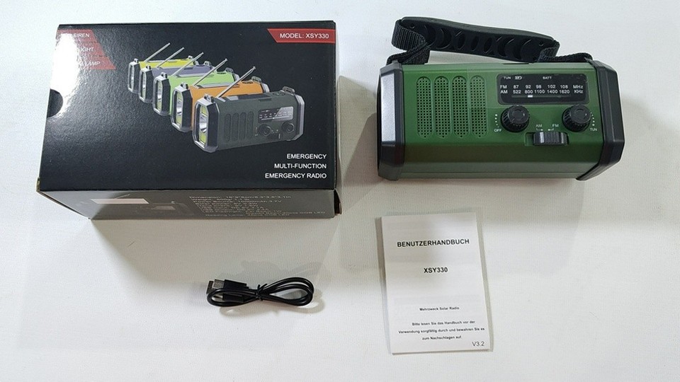 Solar Kurbelradio AM FM Notfallradio 10000mAh Powerbank Taschenlampe ...