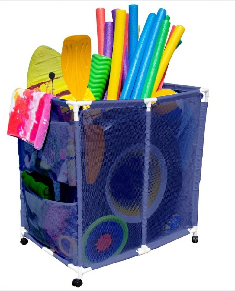 Pool Organizer 455102, XL, 34"x 24"x 38", Blue Mesh / PVC | eBay