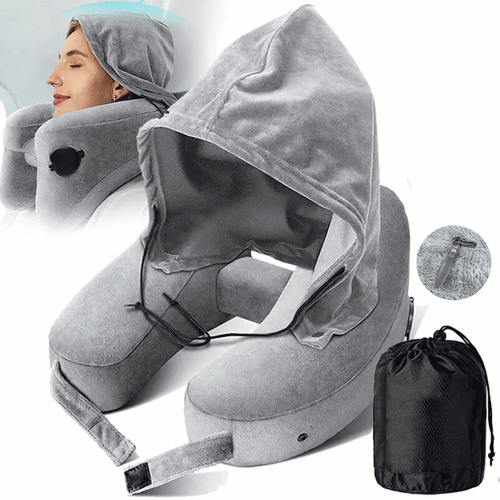 Inflatable Travel Pillow Neck Rest Soft Flight Rest / Support Cushion ...