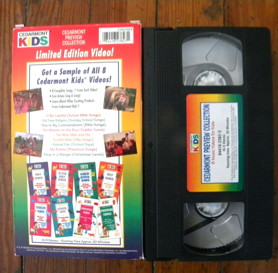 Cedarmont Preview Collection VHS VCR Video Tape Used 8 Music Videos ...
