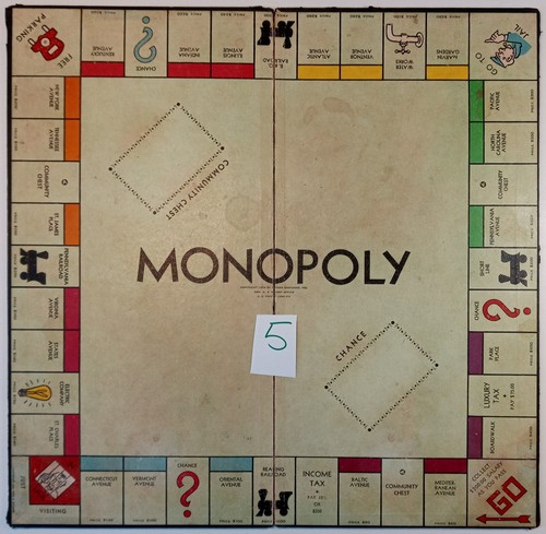 Vintage Monopoly Game Board 1935 with 1933 Chas. B. Darrow - Board Only ...