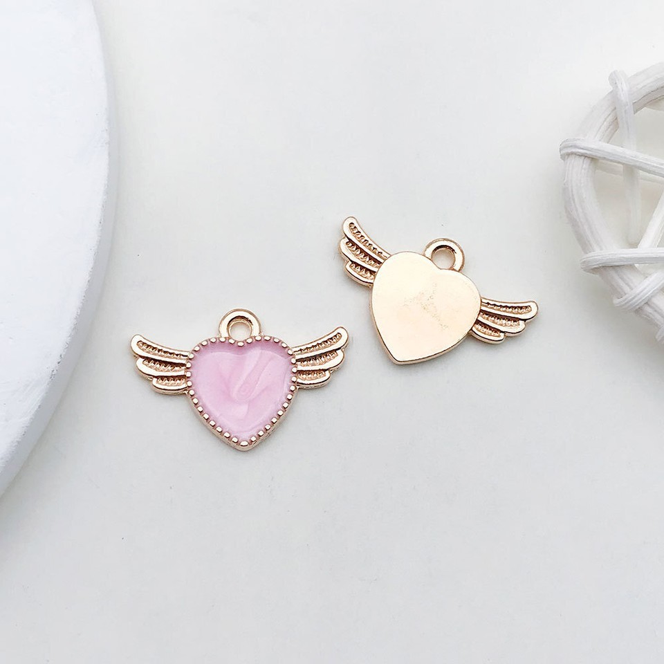 10pcs Pink Jewelry Making Charms Enamel Pendant For DIY Jewelry Making ...