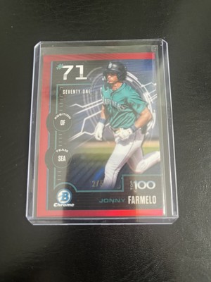Jonny Farmelo RED REFRACTOR /5 SP TOP 100 #BTP-71 2025 Bowman Chrome ...