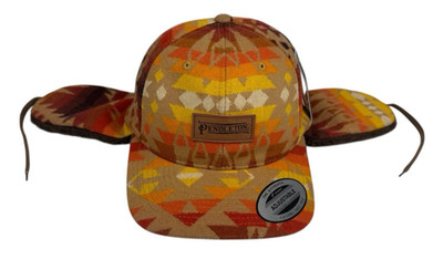 Pendleton Timberline Hat Cap Ear Flaps Aztec Print Adjustable | eBay ...