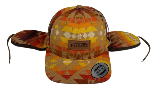 Pendleton Timberline Hat Cap Ear Flaps Aztec Print Adjustable | eBay ...