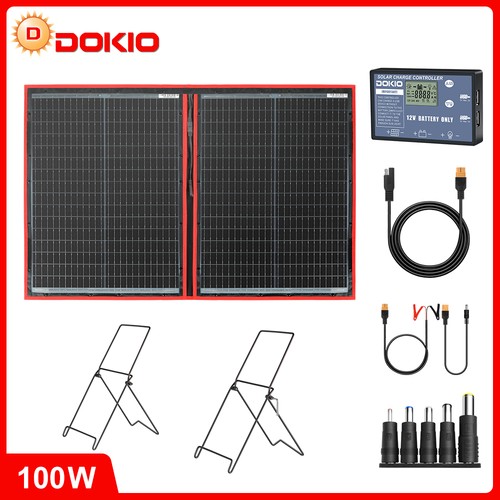 Dokio 100W 12V Portable Flexible Foldable Solar Panel Off-Grid RV ...