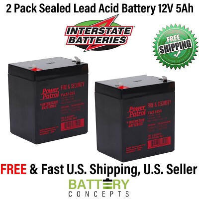 12V 5Ah Battery Home Alarm System ADEMCO Panel Vista DSC SLA - 2 PACK ...