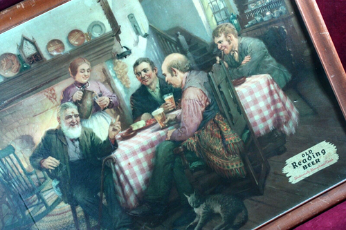 * VINTAGE OLD READING BEER SIGN ADVERTISING PENNSYLVANIA DUTCH ORIGINAL ...