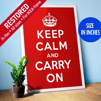 Keep Calm and Carry On. WW2, UK, 1939 — vintage poster | eBay