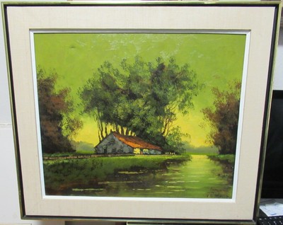 FREDERICK BURGY ORIGINAL OIL ON CANVAS SUNSET LANDSCAPE PAINTING | eBay