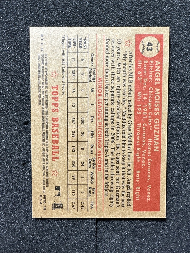 ANGEL GUZMAN #43 2006 Topps '52 Rookies QTY Chicago Cubs | eBay