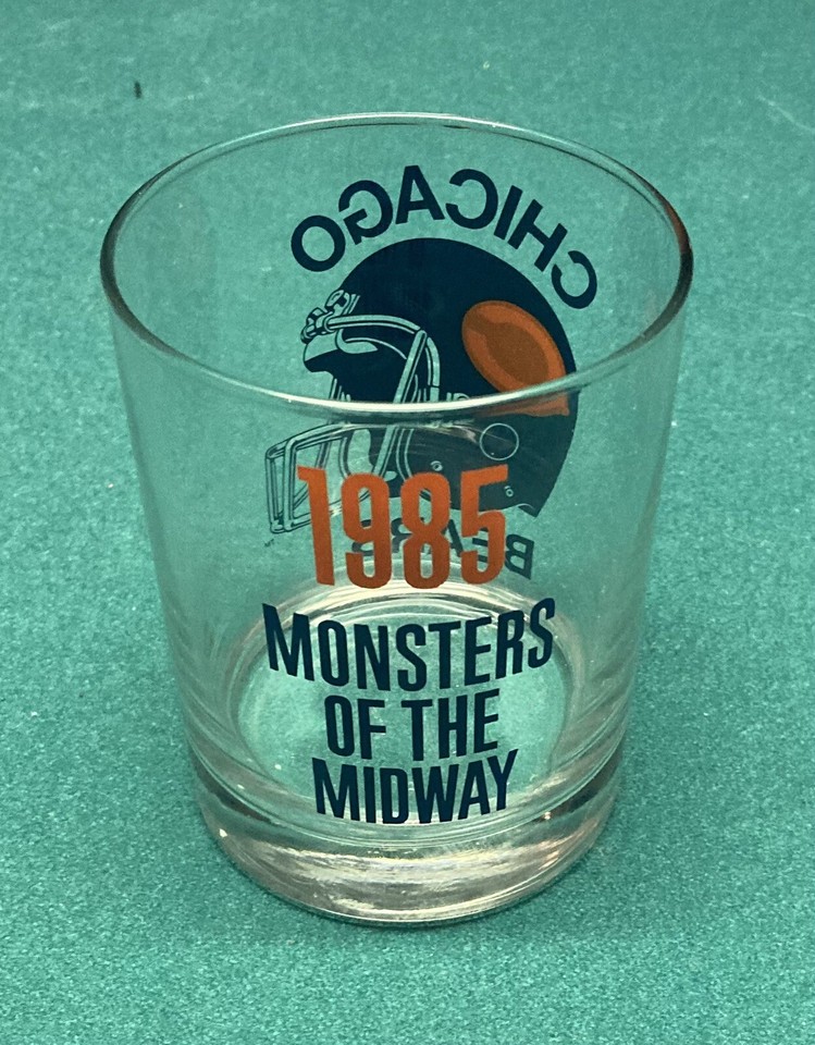 Vintage Chicago Bears NFL 8oz Cocktail Rocks Glass 1985 Monsters of the ...