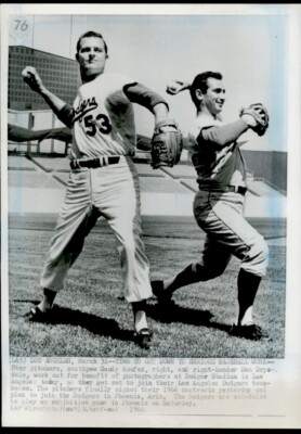 1966 Press Photo Sandy Koufax, Don Drysdale LA Dodgers Spring Training ...