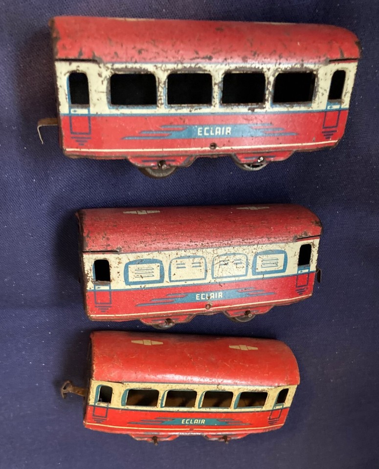 Vintage Rare 20s-30s Charles Rossignol CR Eclair TINPLATE TRAIN COACH ...