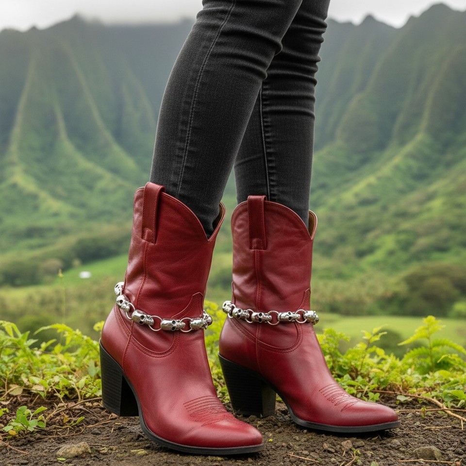 Women Boot Bracelet Silver Metal Chain Skeleton Anklet Charm Halloween ...