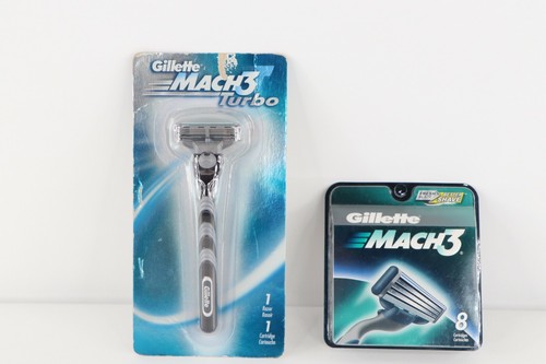 New Gillette Mach 3 Turbo Razor Handle 1 Cartridge and Mach 3 8 ...