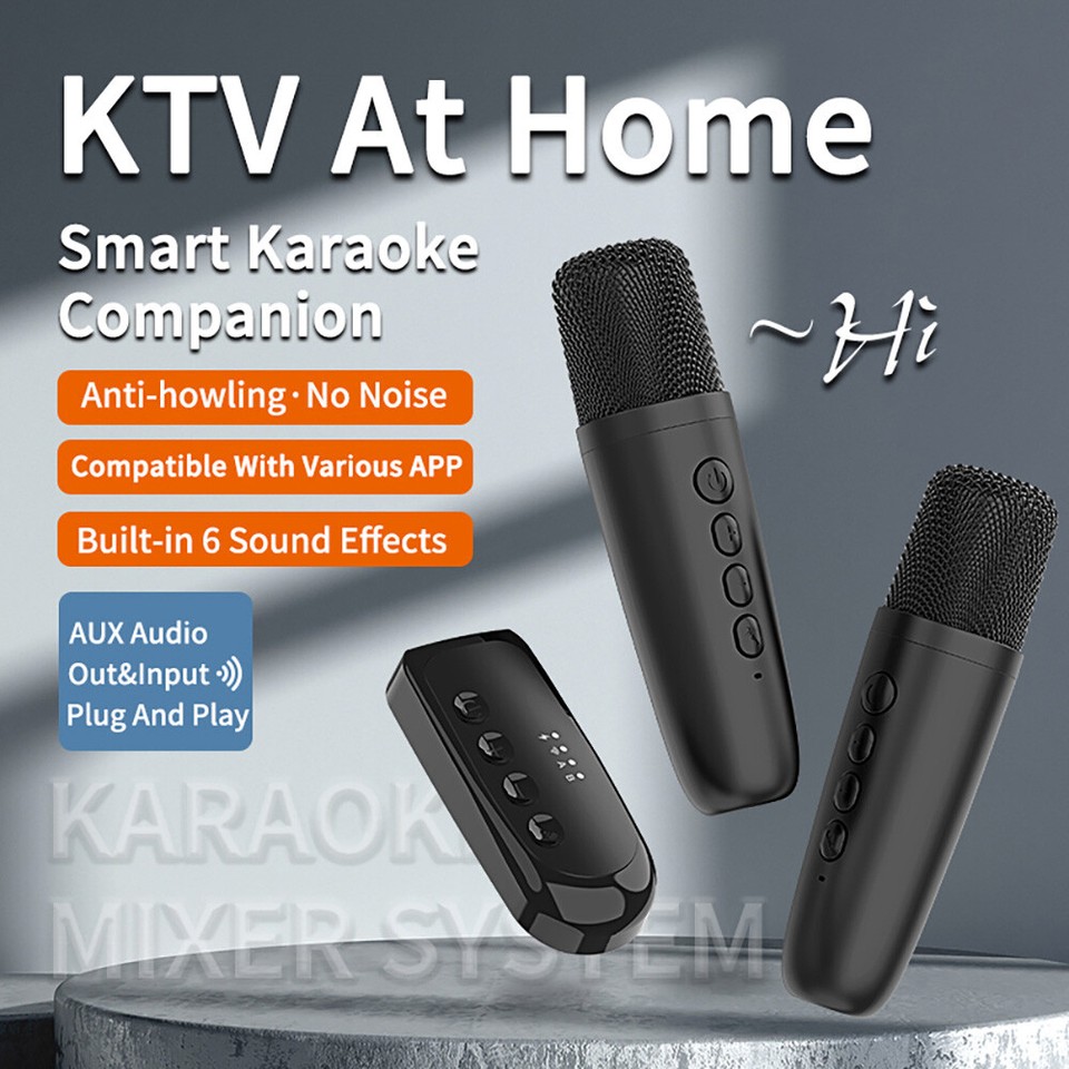 Wireless Karaoke Companion Machine Bluetooth Mic KTV DSP Mixer ...
