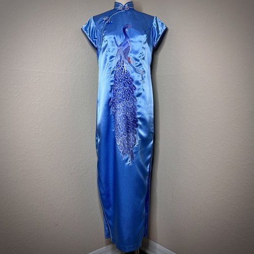 Shopping Shots Blue Satin Asian Dress Size 6 Cosplay Y2K Geisha Lolita ...