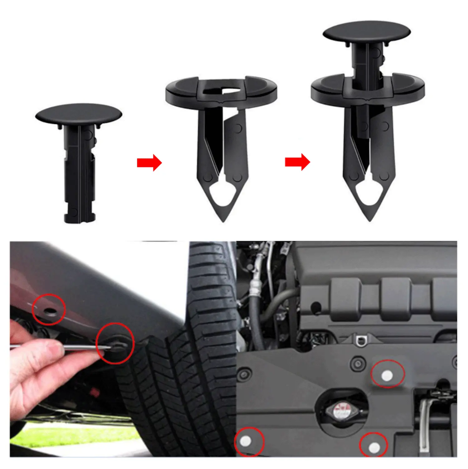 100x 8mm Bumper Clips Retainer Auto Car Plastic Rivet Fastener Fender ...