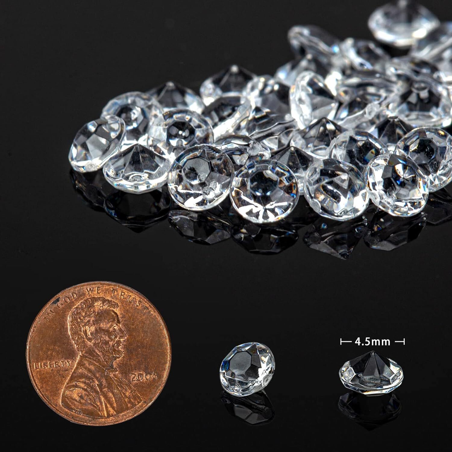 FUTUREPLUSX 10000 PCS Mini Clear Diamonds, 4.5mm Acrylic Crystal ...