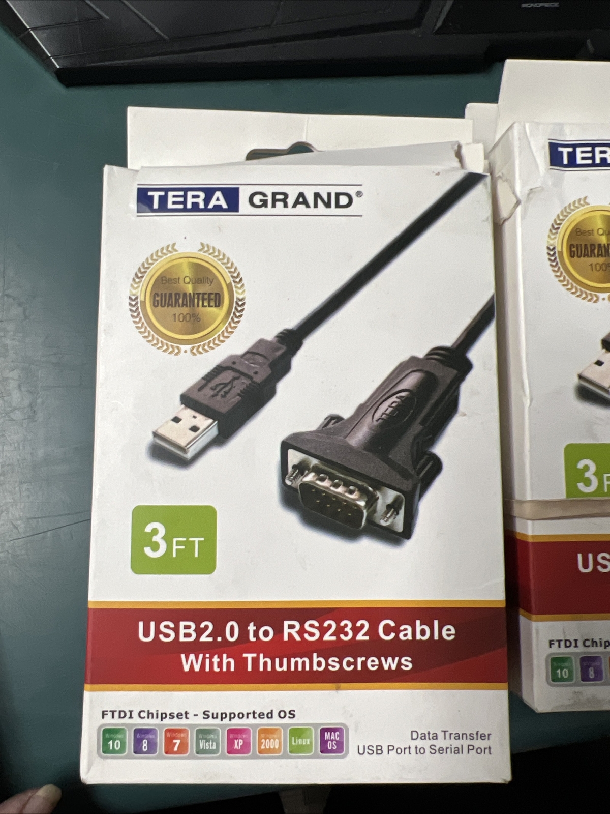 LOT OF 5 Tera Grand USB 2.0 to RS232 Serial DB9 Cable 3FT Male ...