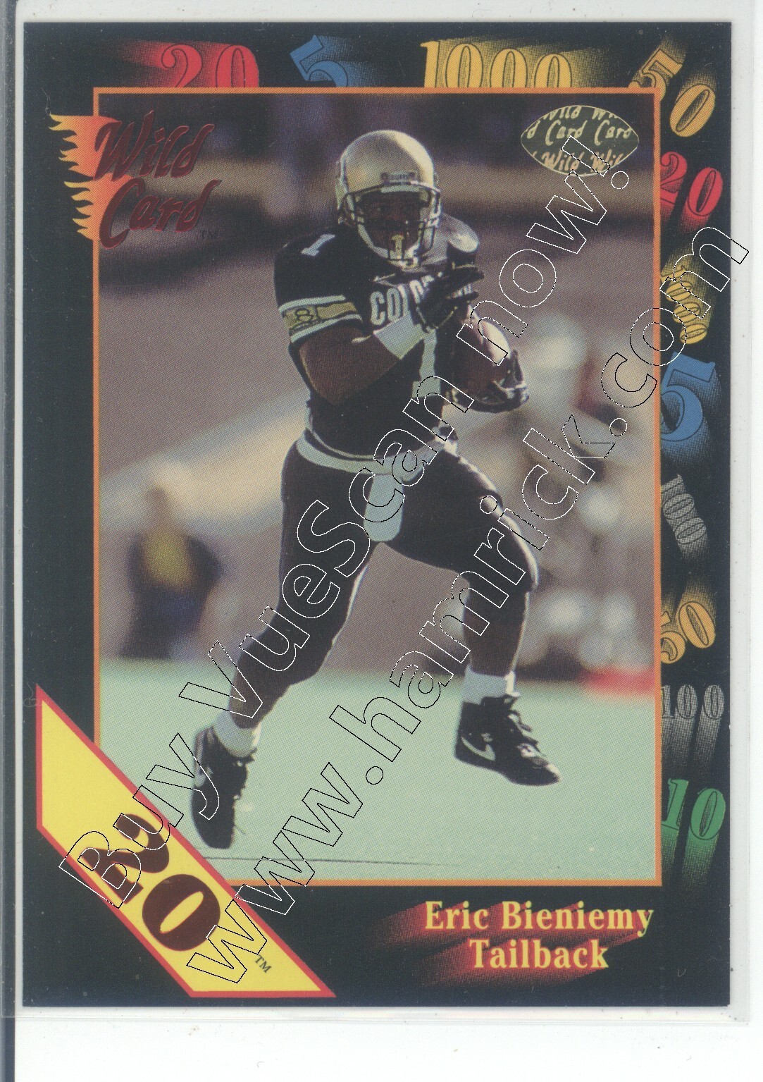 eric bieniemy rookie rc draft wild card college 20 stripe sp colorado ...