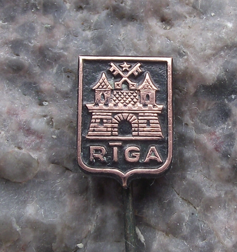 Vintage Latvia Latvija Riga Official City Crest Tourist Souvenier Pin ...