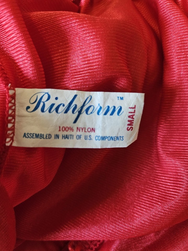 Vintage Red Nylon Half Slip Richform Size Small Slit Lace Hem | eBay