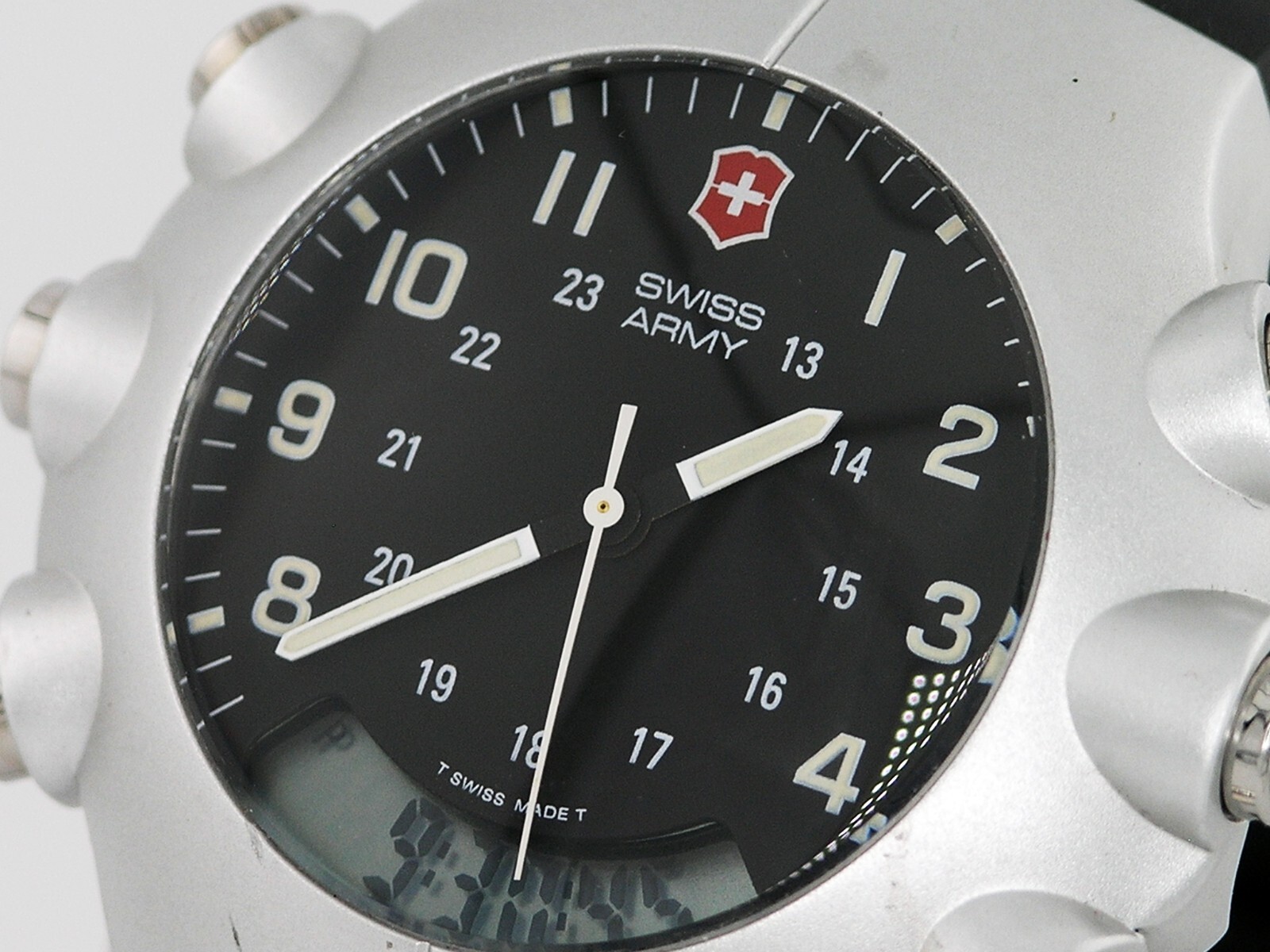 Mens 47mm Black Victorinox Swiss Army StarTech 3000 Ani-digi Watch ...