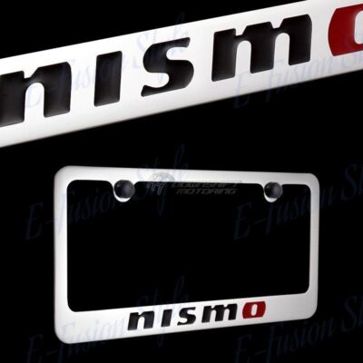 For Nissan NISMO Logo Chrome Plated Brass License Plate Frame with 2 ...