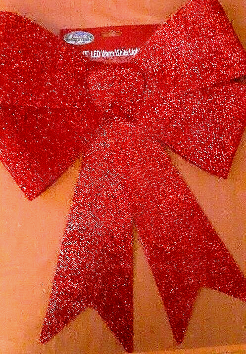 Set of 3 Pre-Lit 23" Christmas Bows Battery Operated LED Lights New | eBay