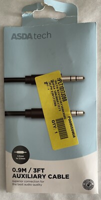 Asda Tech 0.9M / 3FT Auxiliary Cable | eBay UK