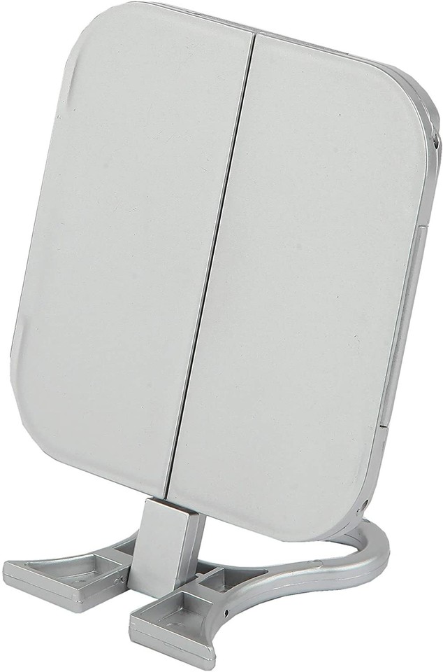 Tri-Fold Mirror Hand Held or Stand 3 Way Makeup Shave Mirror Never Miss ...