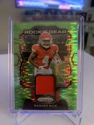 2023 Prizm Rashee Rice Rookie Gear Patch RC Neon Green Pulsar #RG-RR ...