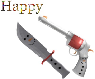 SNOWMAN 2018 GUN & KNIFE SET💝🖤🤍LIGHTNING FAST💝🖤🤍MM2 ROBLOX COLLECTIBLE ...