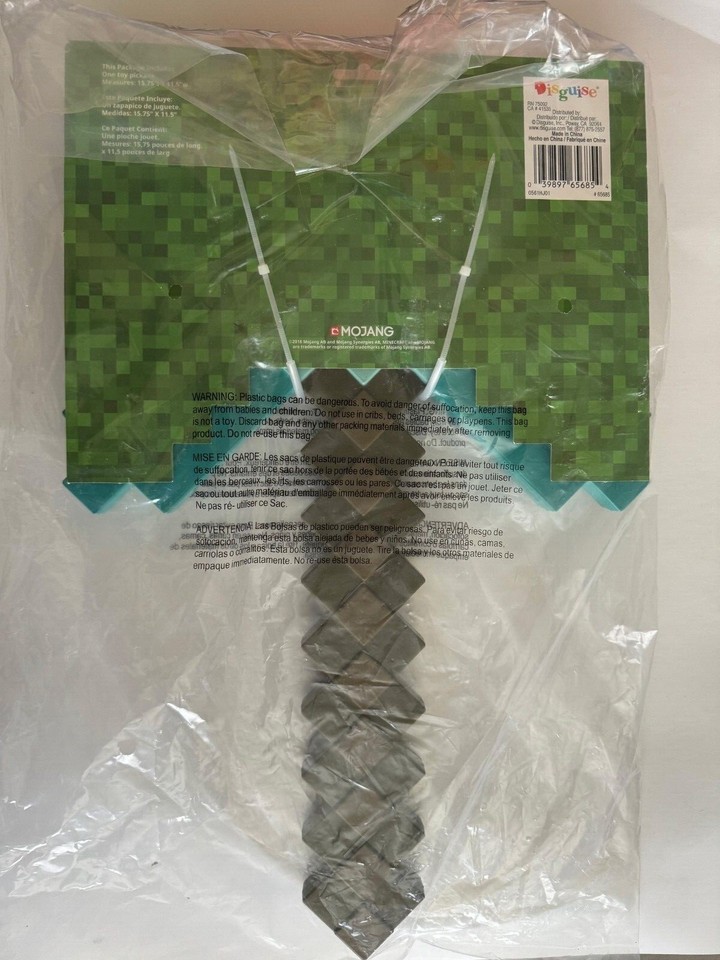 Minecraft Pickaxe Sword Toy Costume Prop 15.75" Halloween Cosplay Game ...