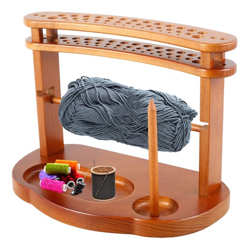 Yarn Holder for Knitting Wood Yarn Rack Stand with Slots for Crochet ...