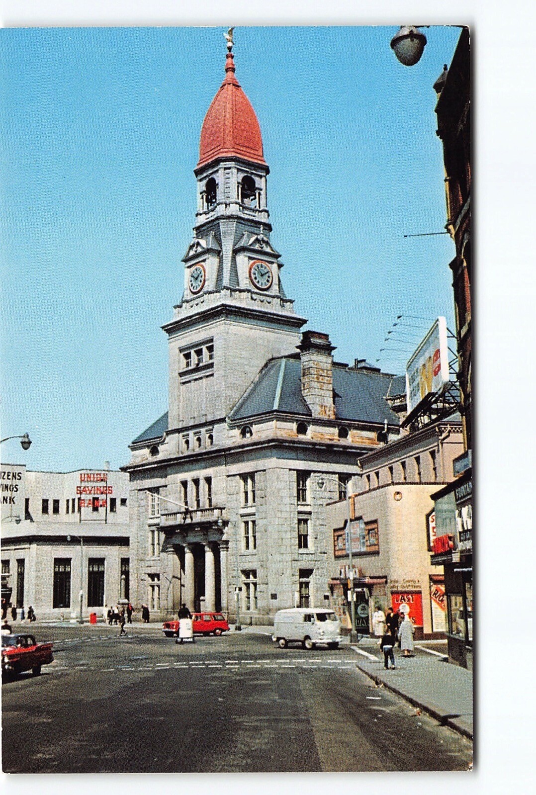 Street View City Hall Building Fall River MA Chrome Postcard Vtg ...