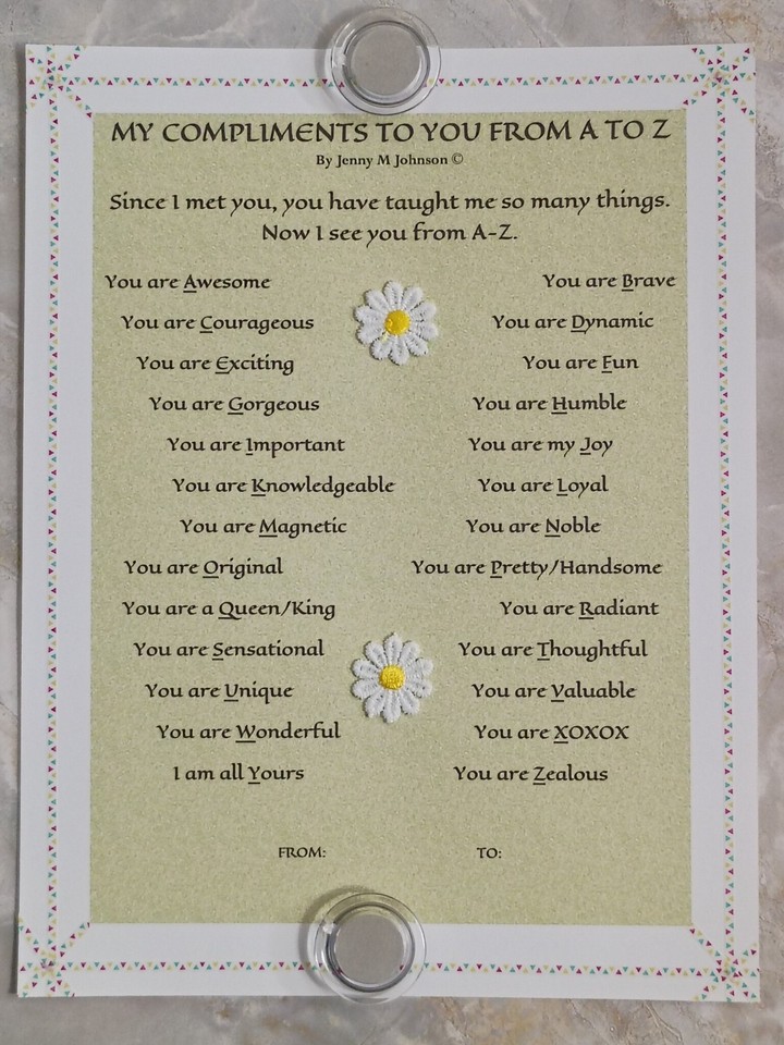 Show Your Affections with an embellished Poster Poem- My Compliments to ...