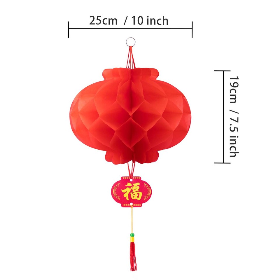 20 Pieces 10 Inch Chinese Red Lanterns Festival Decorations for New ...